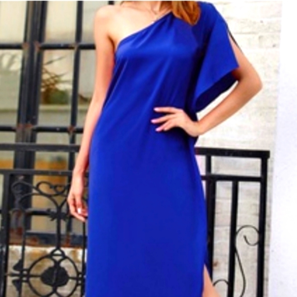 Beautiful Cobalt Blue Goddess Greek Style Dress Nwot - Gem